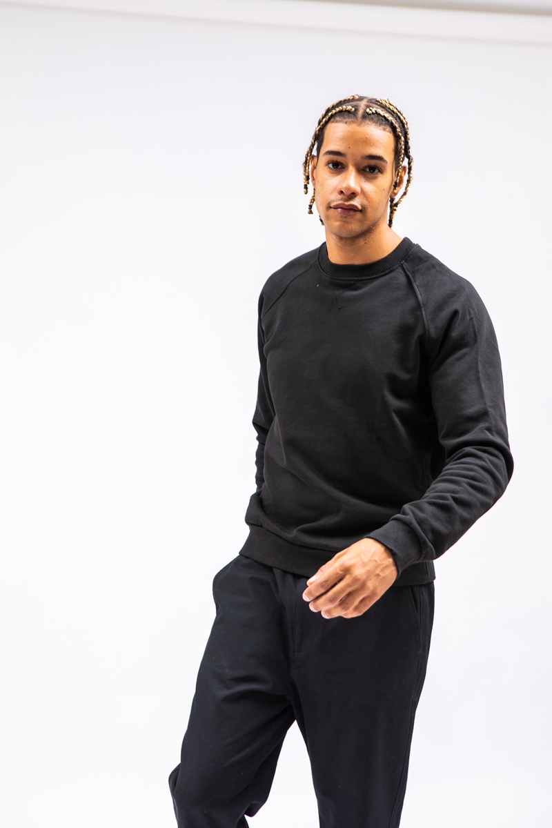 Sudadera Básica Lisa Negra Moda al Por Mayor